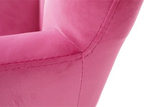 Designové otočné křeslo, růžová Velvet látka / černá, KOMODO