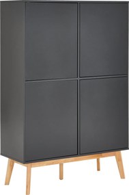 XXXLutz VYSOKÁ KOMODA, kaučukové dřevo, šedá, přírodní barvy, 100/149/40 cm MID.YOU - Šatní skříně - 001635004302