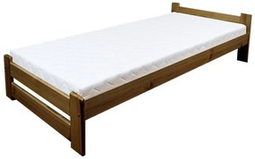 Postel Eda 80x200 cm, odstín dub + postelový laťkový rošt + matrace Vital