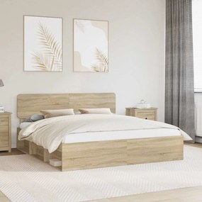 Rám postele s čelo Sonoma 200 x 200 cm Masivní borové dřevo 3412035