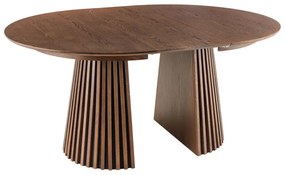 Massive home | Kulatý jídelní stůl VALHALLA BROWN 120-160-200 CM dubová dýha rozkládací
