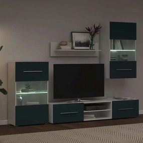 5dílná TV stolky s LED osvětlením matné indigově kompozit 3324235