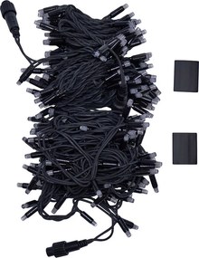 Easy Fix RGB LED světelný řetěz, 20 m, venkovní, 200 diod, černý kabel, IP67