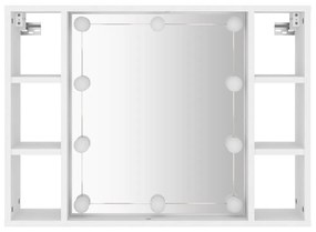 Petromila Zrcadlová skříňka s LED bílá 76 x 15 x 55 cm