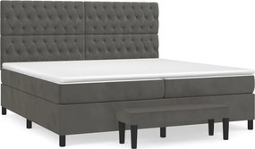 Box spring postel s matrací tmavě šedá 200x200 cm samet 3138044