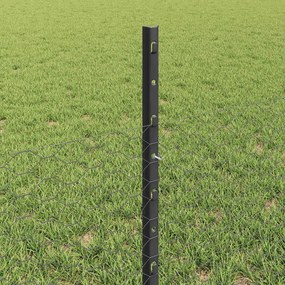 Hexagonální plot s podpěrou 100 x 0,5 m Ocel potažená PVC Šedá 3336918
