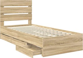 Rám postele se zásuvkou Sonoma dub 75 x 190 cm Inženýrské dřevo 3411869