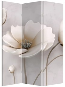 Paraván - Bílé květiny (126x170 cm)