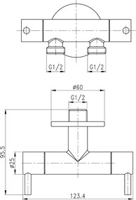 Sapho Dvojventil pro napojení bidetové sprchy a WC, chrom 1209-04-B