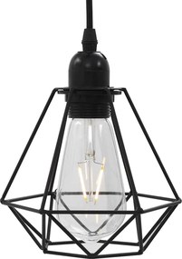 Stropní lampa s diamantovým designem černá 3 x žárovka E27 281634