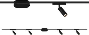 Startovací sada lištový systém BRILONER 200cm 2x 48V lišta 4 LED spoty s trafem černá 8025045