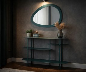Zelenomodrý kovový konzolový stolek 34x118 cm Saturn – Mauro Ferretti