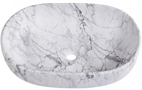 Cerano Deno, keramické umyvadlo na desku 590x410x145 mm, imitace mramoru, CER-CER-428440