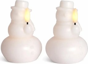 LED svíčka z pravého vosku na baterie, sněhulák, bílý, sada 2 ks, ø 7 × 10 cm, CR2032