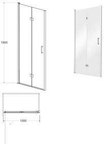 Besco Exo-H sprchové dveře Rozměr sprch.dveří: 90cm