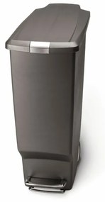 Úzký pedálový koš 40 l, šedý plast, šedá