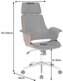 Designová kancelářská židle Uriela ořech / černá