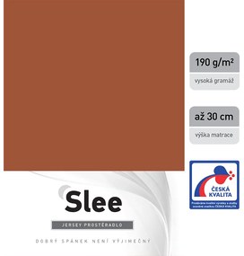 Slee jersey prostěradlo - cihlová Rozměr: 180 x 200 cm