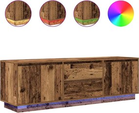 TV skříňka s LED osvětlením starého dřeva 160,5x41x50 cm 3328433