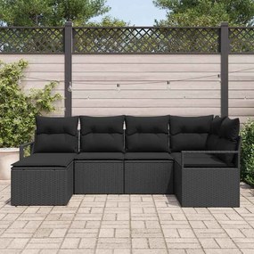 Set pohovek 6 ks Černá polyratan 3346453