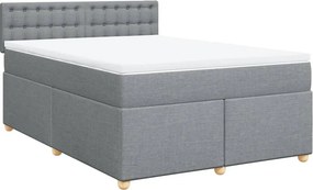 Box spring postel s matrací světle šedá 160 x 200 cm textil 3289045