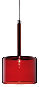Axolight Spillray GI, závěsné svítidlo z červeného skla, LED 1,5W G4 prům. 14cm, zapuštěná montáž
