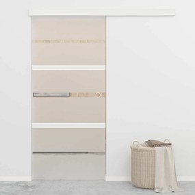 Posuvné dveře ESG sklo a hliník 90 x 205 cm stříbrné 288059