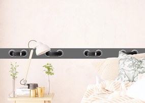 Samolepící bordura na zeď Šedý Pásek | 5 m x 13.8 cm | DWB8247