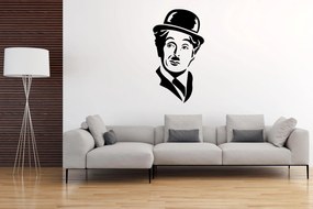 Lepy.cz Samolepka na zeď Charlie Chaplin Velikost (šířka x výška): 25x45cm, Barevná varianta: Černá