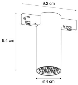 Moderní bodové svítidlo černé pro 1fázový kolejnicový systém GU10 35mm - Slimline Nubee Honey