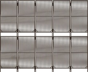 vidaXL Dělicí stěna 5 panelů polyratan [365399] Barva: Hnědá