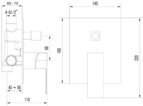 Sapho, LATUS podomítková sprchová baterie, 2 výstupy, chrom, 1102-42