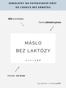 MÁSLO BEZ LAKTÓZY - Samolepka na dózy do lednice, 6 x 4 cm