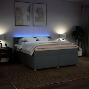 Box spring postel s matrací tmavě šedá 180x200 cm textil 3289074