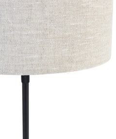 Stolní lampa černá nastavitelná se stínidlem světle šedá 35 cm - Parte