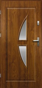 Vchodové dveře Kronos, 80 L, 900 × 2070 mm, ocel, levé, dub zlatý, prosklené