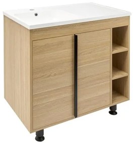 Koupelnová skříňka s umyvadlem Naturel Lucca 79x70x45 cm dub mat LUCCA80D