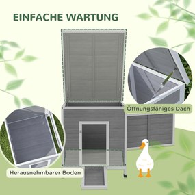 PawHut Kačerák, kachní dům ze dřeva s asfaltovou střechou, vyjímatelné dno, boční dveře, drůbežárna s ventilačními otvory, odolný proti počasí, husí …