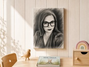 Nostalgický uhel a skica –  Portrét na plátně z vaší fotky