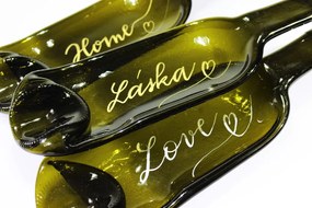 BDK-GLASS Servírovací tác z lehané skleněné láhve 1ks - s vlastním textem
