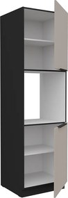 ARIA cb | vysoká skříňka 60 DP-210 2F na vestavnou troubu | 60 cm | ANTI FINGERPRINT povrch | černá/béžová