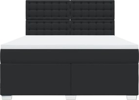 Box spring postel s matrací černá 180x200 cm umělá kůže 3293032
