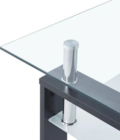 Konferenční stolek šedý a průhledný 95x55x40 cm tvrzené sklo 330305