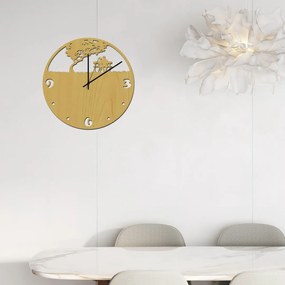 dřevo života Nástěnné hodiny SETKÁNÍ Barevný vzor: Borovice - limitovaná edice, Velikost hodin: 35x35