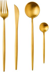 STILETTO Příbory matné set 4 ks  - zlatá