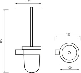 Nimco Toaletní WC kartáč BORMO černá - BRC 11094WN-90