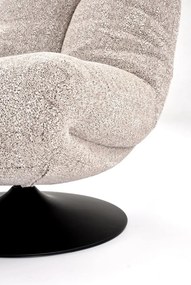 Relaxační otočné křeslo MANGO — kov, látka, béžová
