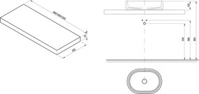 Ravak deska 80 x 55 cm X000000842 pod umyvadlo ve tvaru I dub