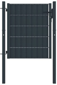 Plotová branka PVC a ocel 100 x 100 cm antracitová 145233