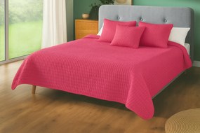 TP Přehoz na postel s povlaky na polštářky 220x240 + 2x 40x40 Růžová